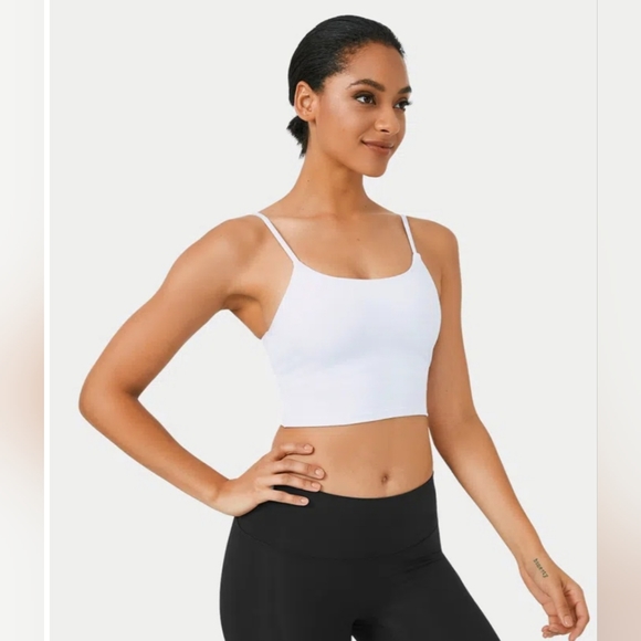 HALARA | Tops | New Halara White Cropped Tank Top With Builtin Pads | Poshmark